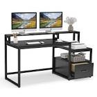 Tribesigns Hoga-C0283 59.1-in Black Modern/Contemporary Computer Desk ...