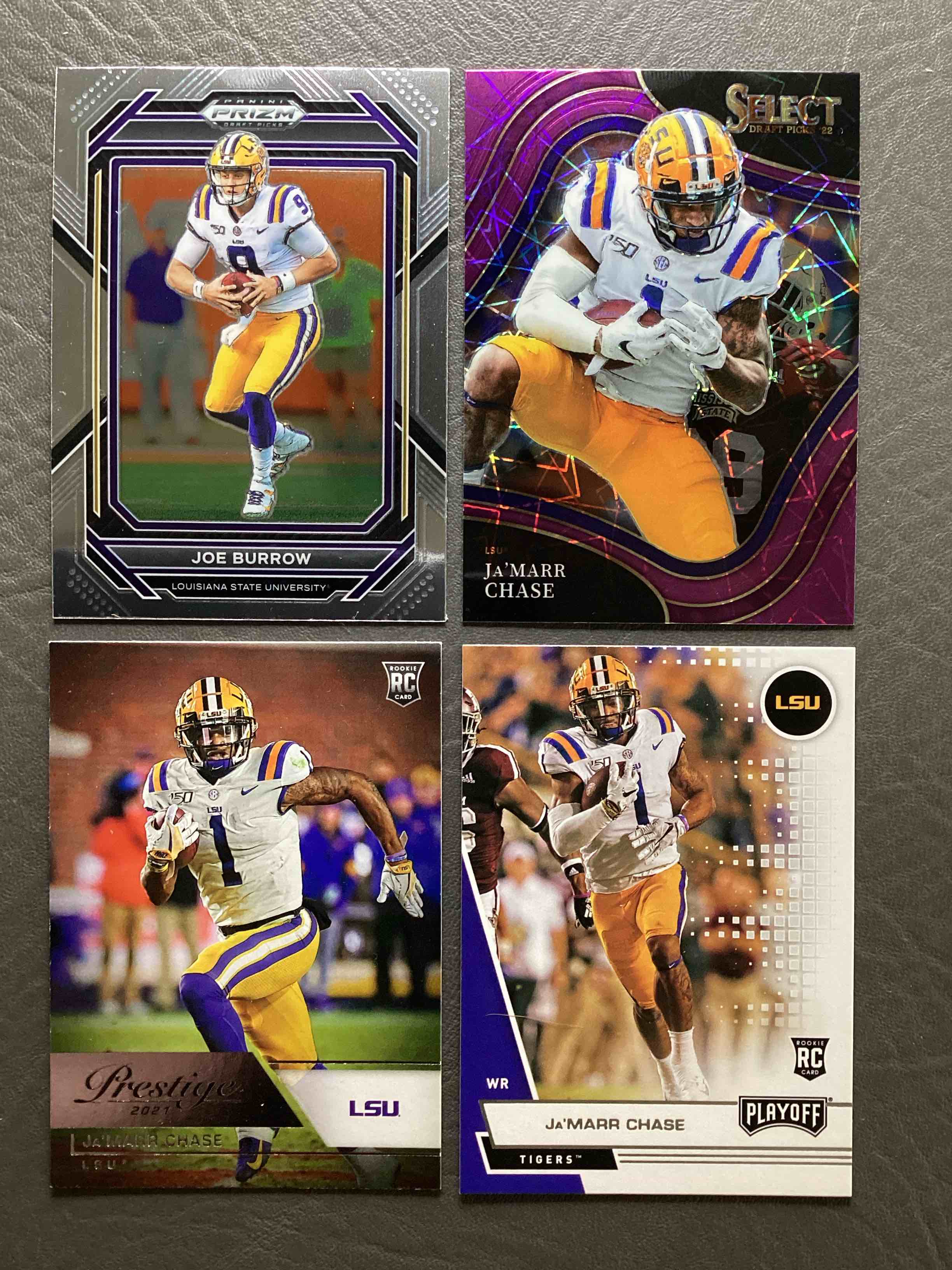 LSU Bros! Four Awesome Elite Cards, Joe Burrow Prizm, Rare Ja’ Marr ...