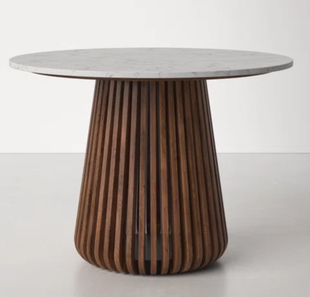 42" L x 42" W Kendall Round Marble Dining Table (Incomplete base Only)