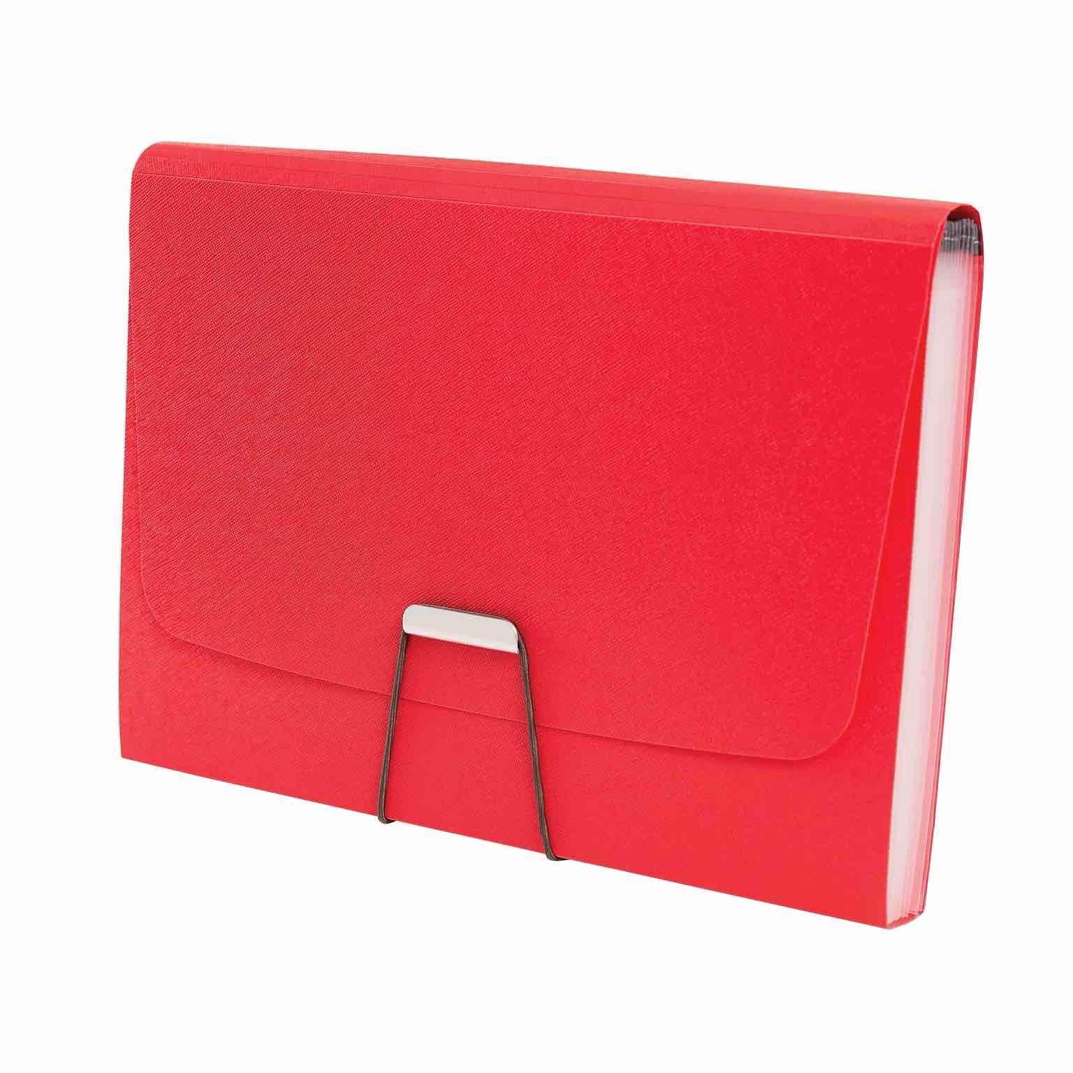 TRU RED™ Reinforced Accordion File, 13-Pocket, Letter Size, Red