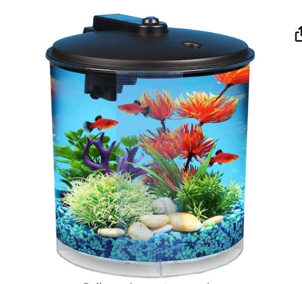 Koller Products AquaView 2-Gallon Plastic 360 Aquarium with Power ...