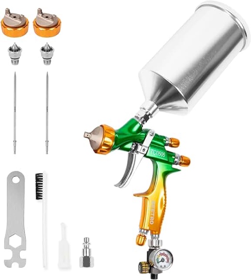 BEETRO HVLP Professional Gravity Feed Air Spray Gun, 280-320mm Wide ...