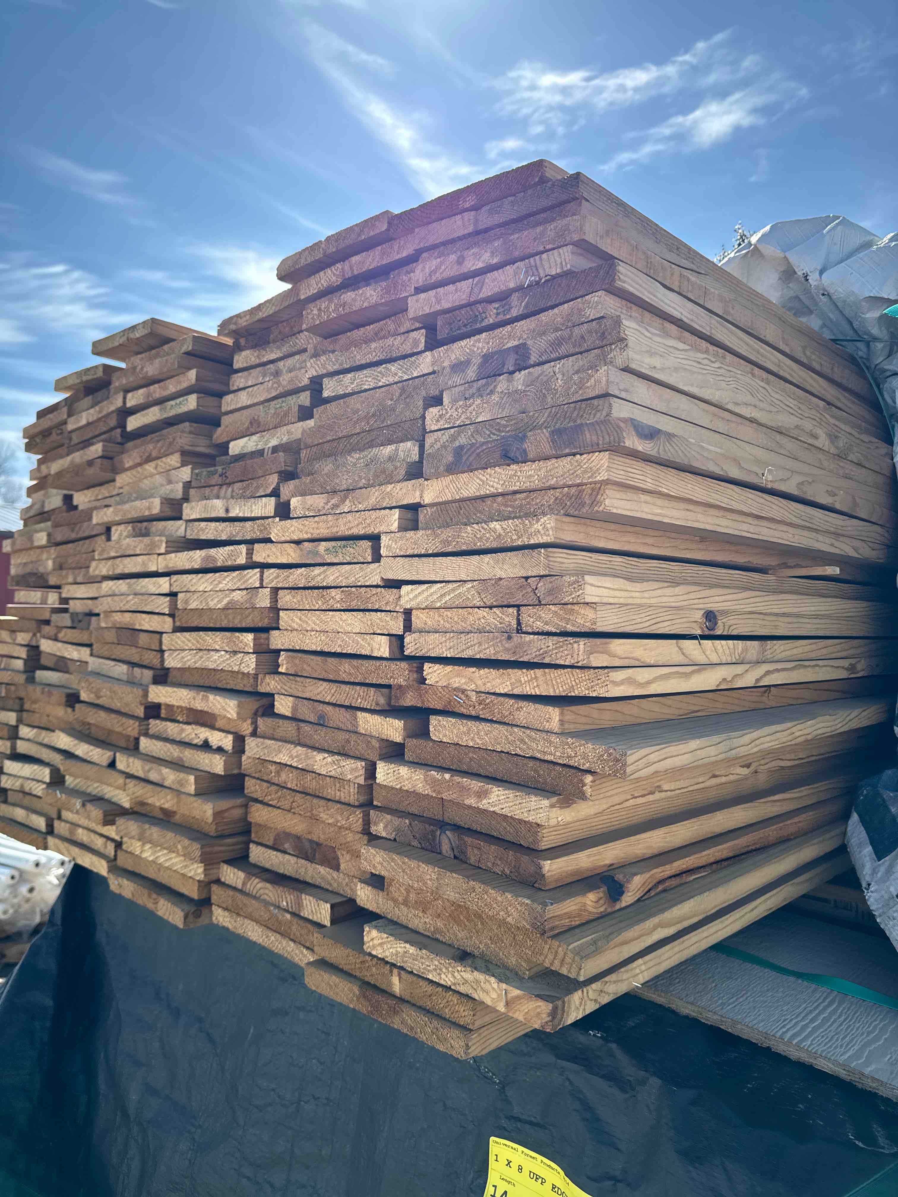 2,716 linear feet 193 pieces 1x8 UFP EDGE #2 PP TREATED LUMBER YOUR BID ...