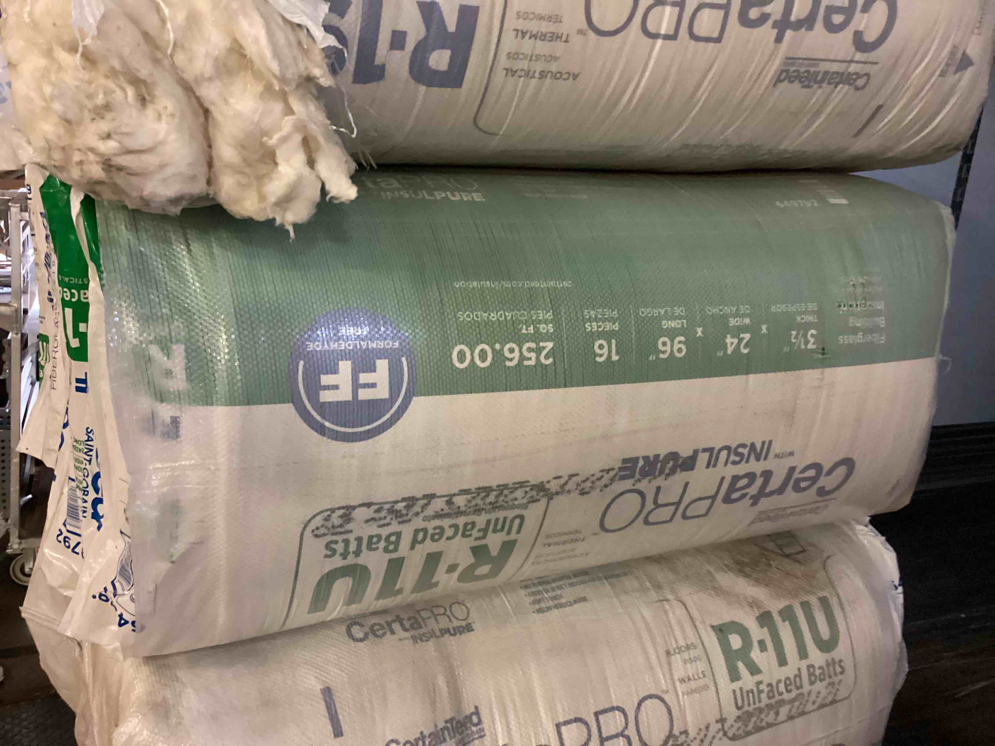4 batts r11 24” unfaced insulation your bid per batt