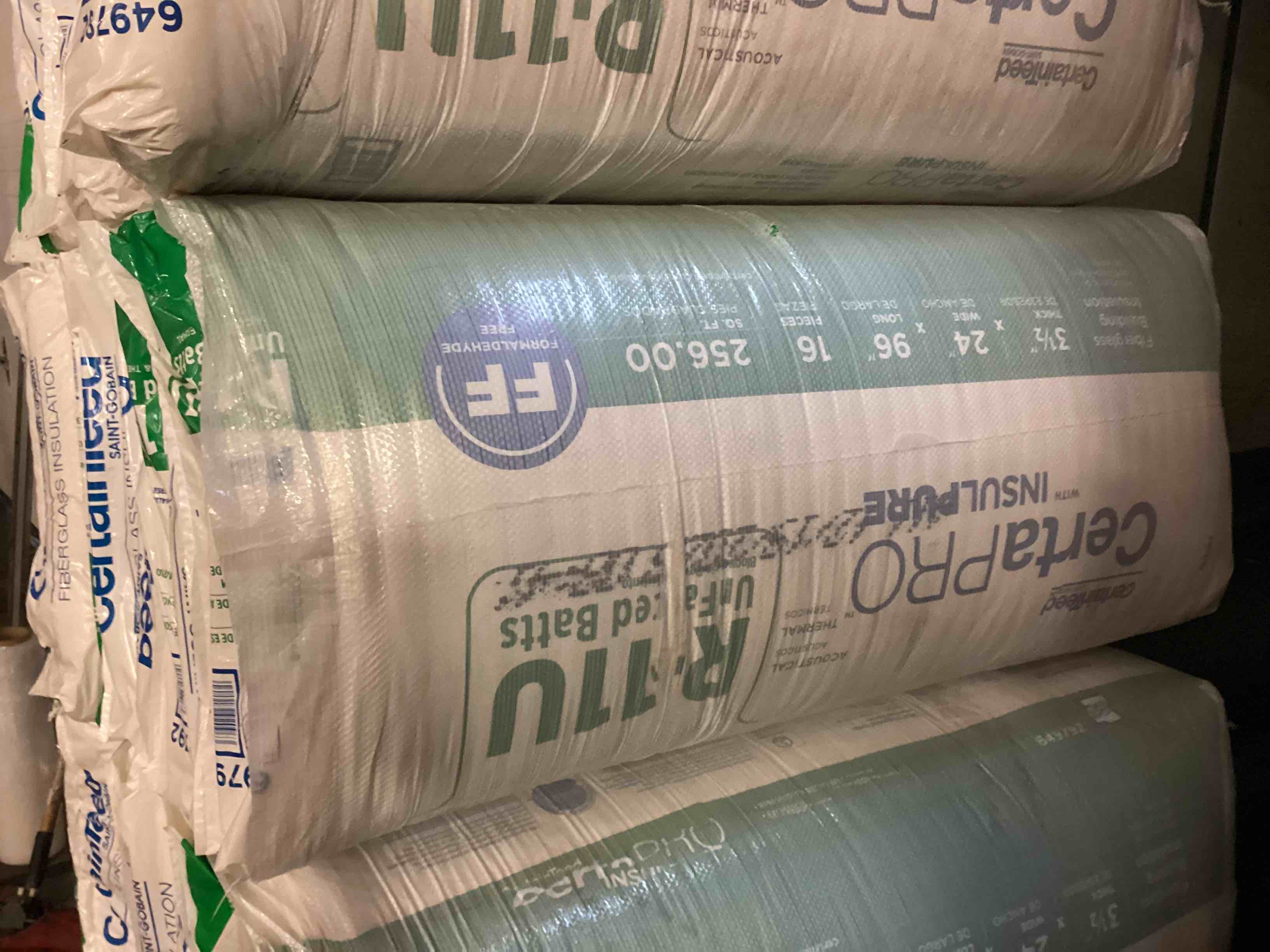 4 batts r11 24” unfaced insulation your bid per batt