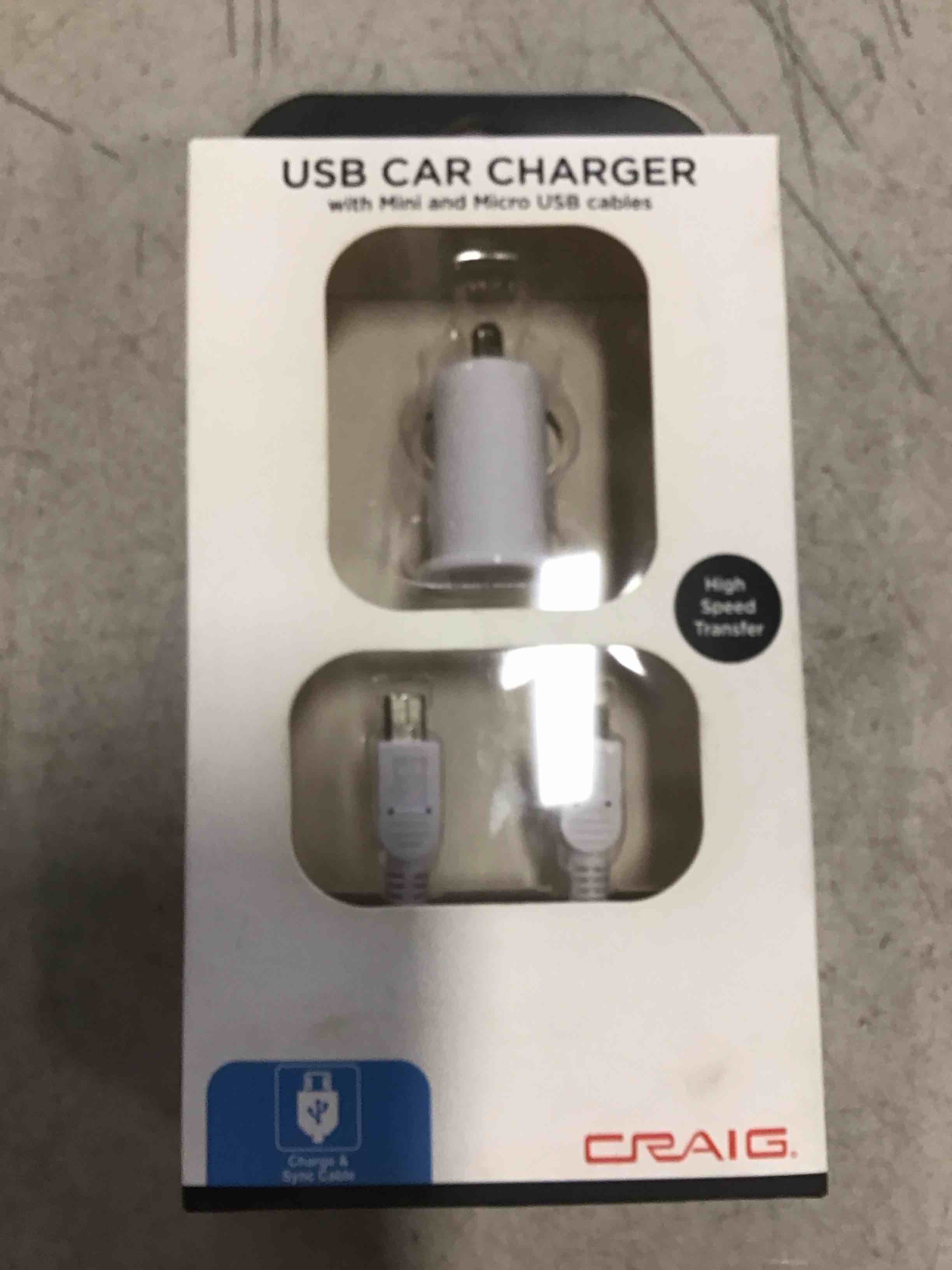 Craig Electronics 3.3' Car Charger for Most USB/iPod/iPhone & Other ...