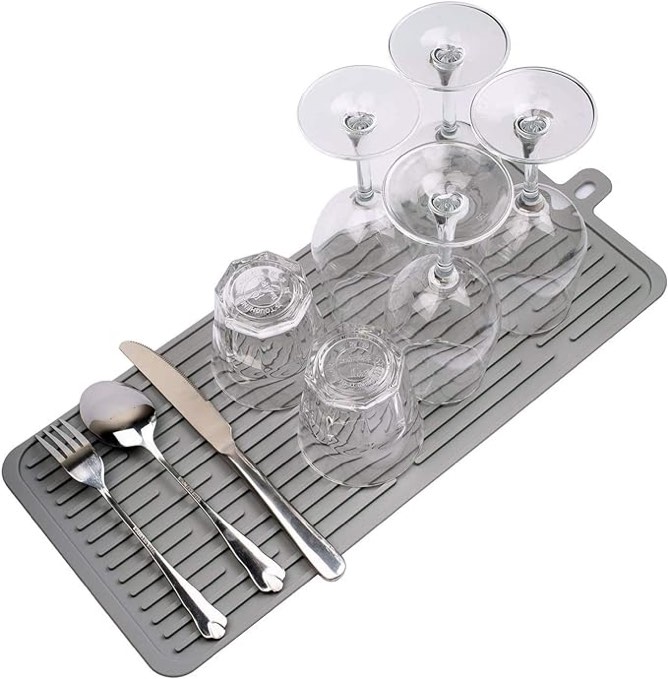 Grey Dish Drying Mats, Good Grips Large Silicone Drying Mat,Silicone ...