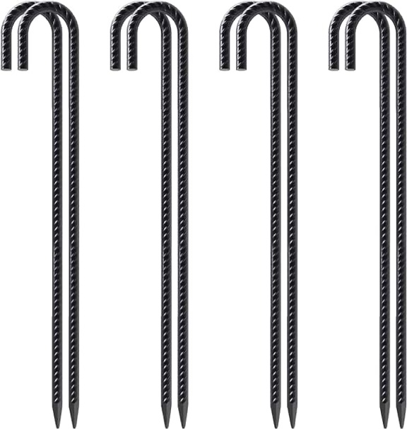 24'' Ground Rebar Stakes Heavy Duty J Hook Ground Anchors, 3/8 ...