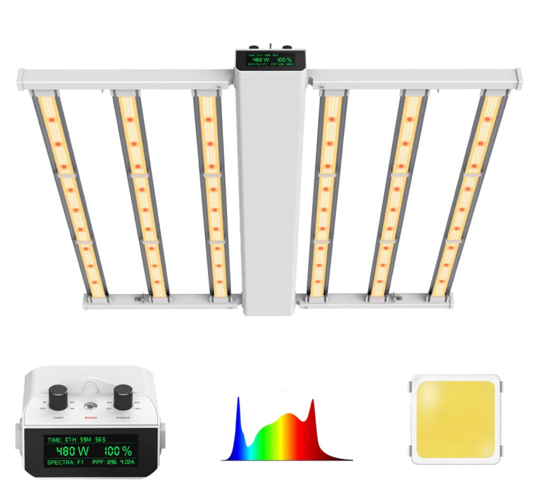 SAMPHON 480W LED Grow Lights 4x4ft Full Spectrum Smart Grow Light Bar ...