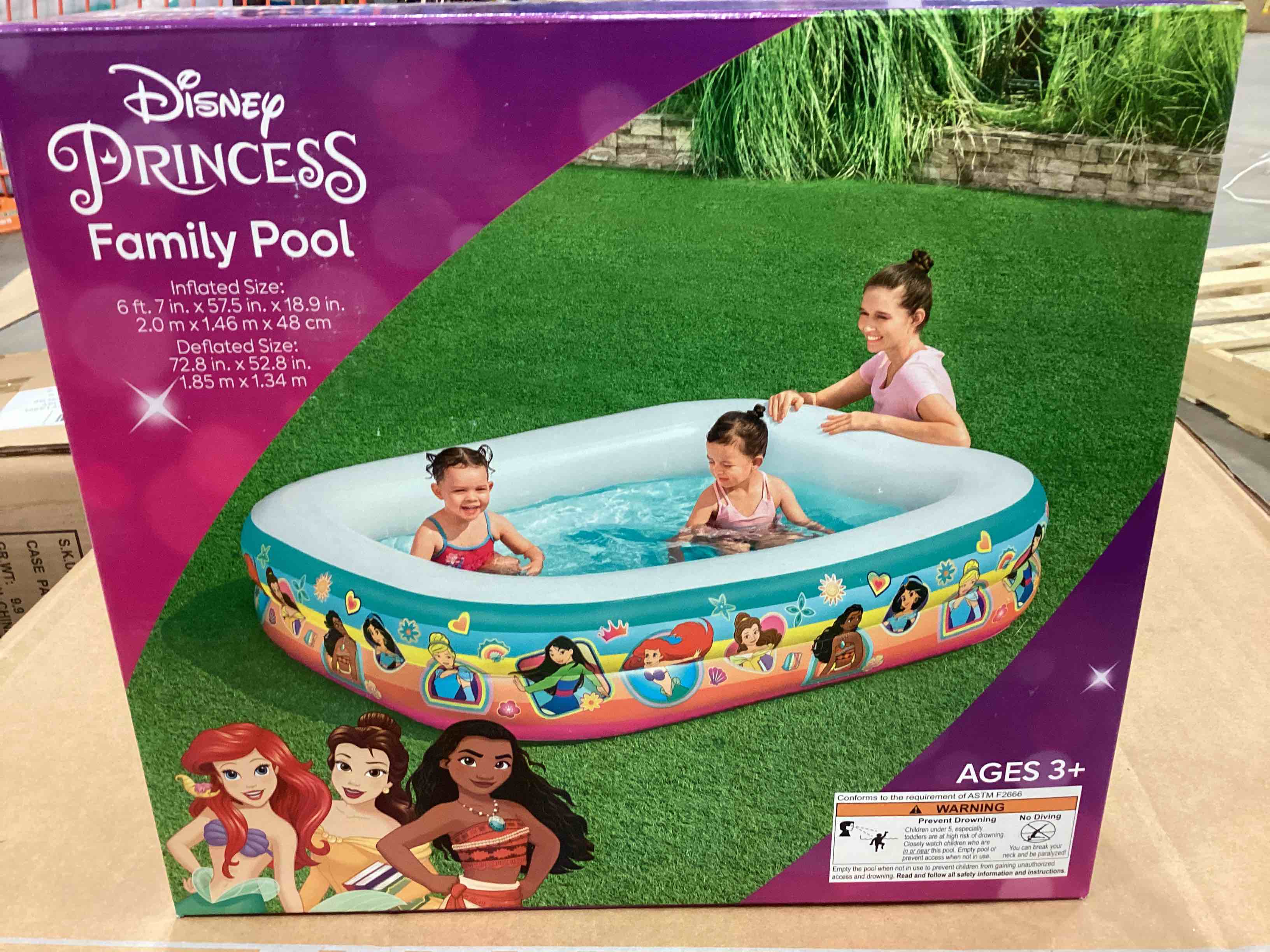 DISNEY PRINCES FAMILY POOL, 6.7” X 57.5” X 18.9”
