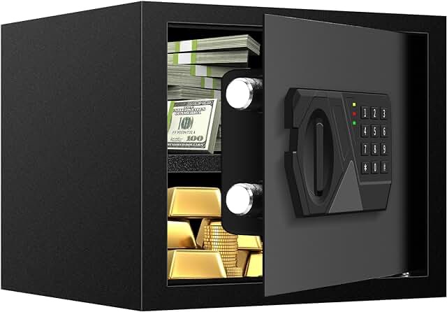Security Cabinet Safe, Steel Lock Box hand Gun Safe with Digital Keypad ...