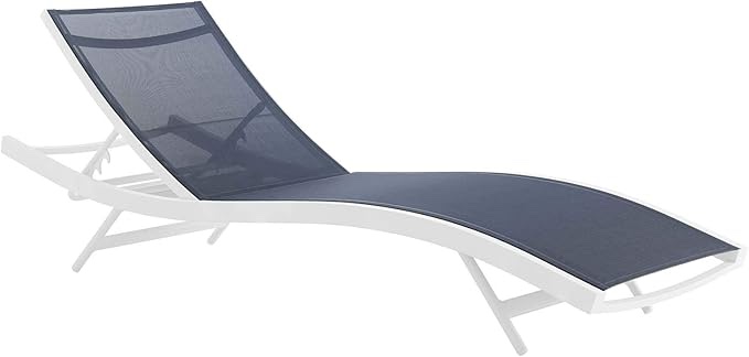 Modway Glimpse Aluminum Mesh Outdoor Patio Poolside Deck Chaise Lounge ...