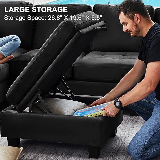 (incomplete)Carton D: Ottoman Module & Parts Black