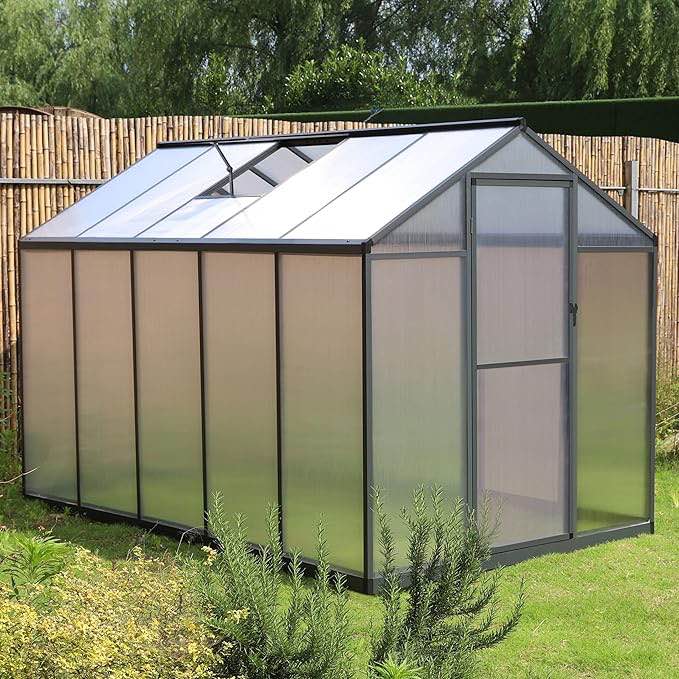MUPATER 6'x 10' Greenhouse for Outdoor, Polycarbonate Greenhouse Heavy ...