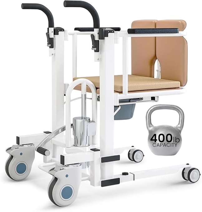 Hydraulic Patient Lift Transfer Chair for Home 400 lb Capacity, 180 ...