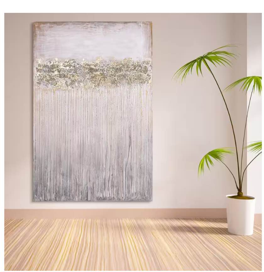 Dust" Textured Metallic Hand Painted Wby Martin Edwards Abstract Canvas ...