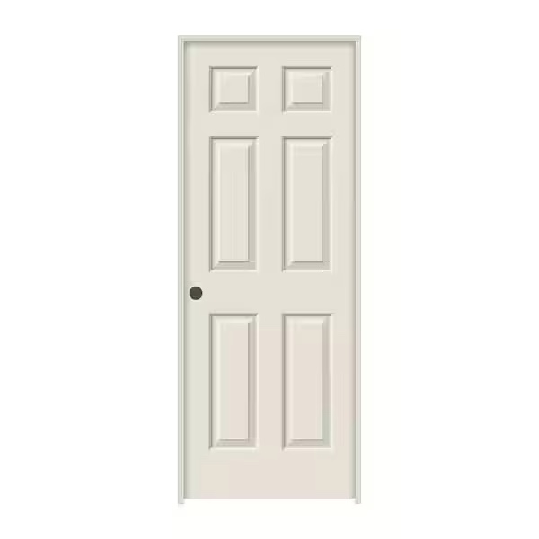 24 in. x 80 in. 6-Panel Smooth Colonist Single PreHung Door