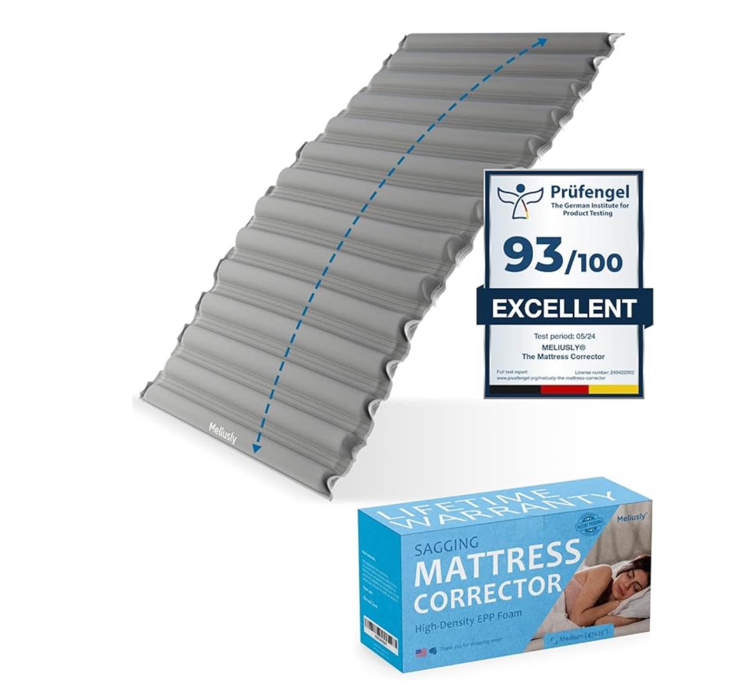 Meliusly® Sagging Mattress Support Pad (47x25'' - Medium) Patent ...