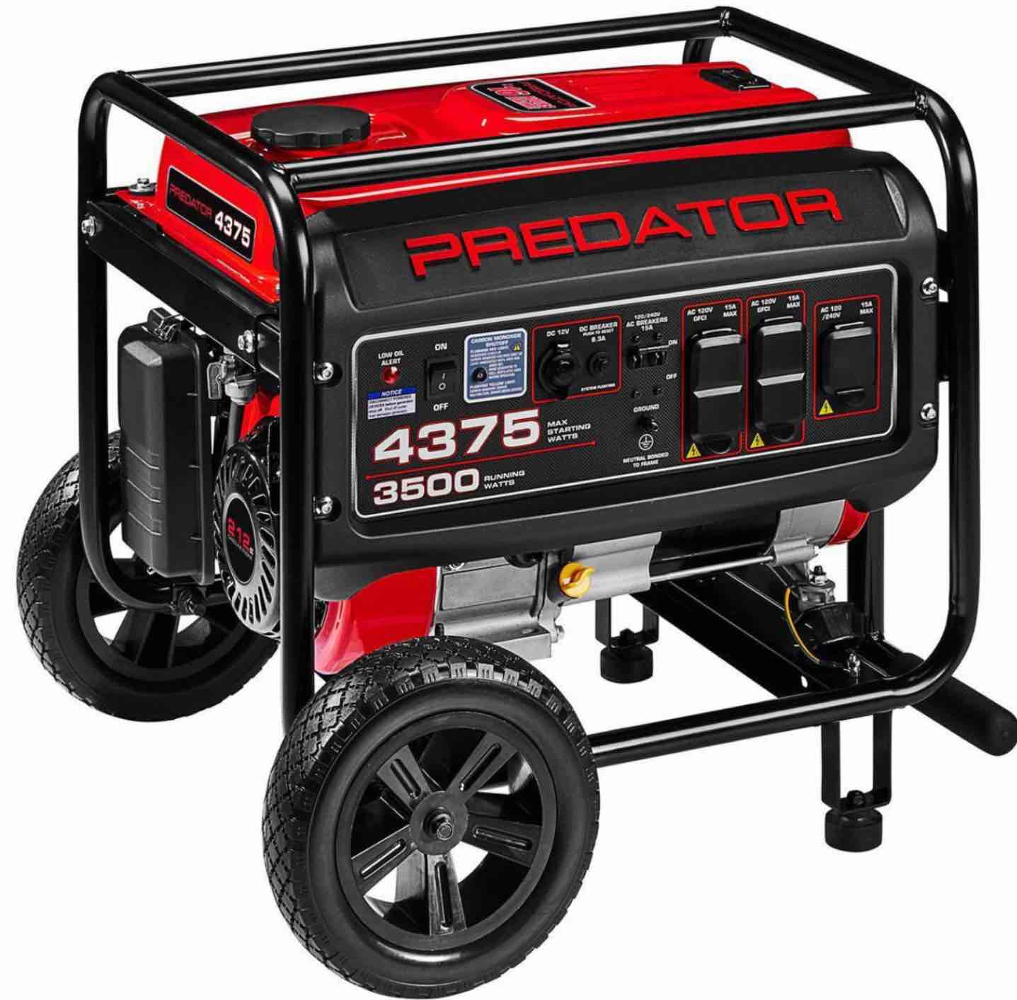 PREDATOR 4375 Watt Gas-Powered Portable Generator with CO SECURE ...