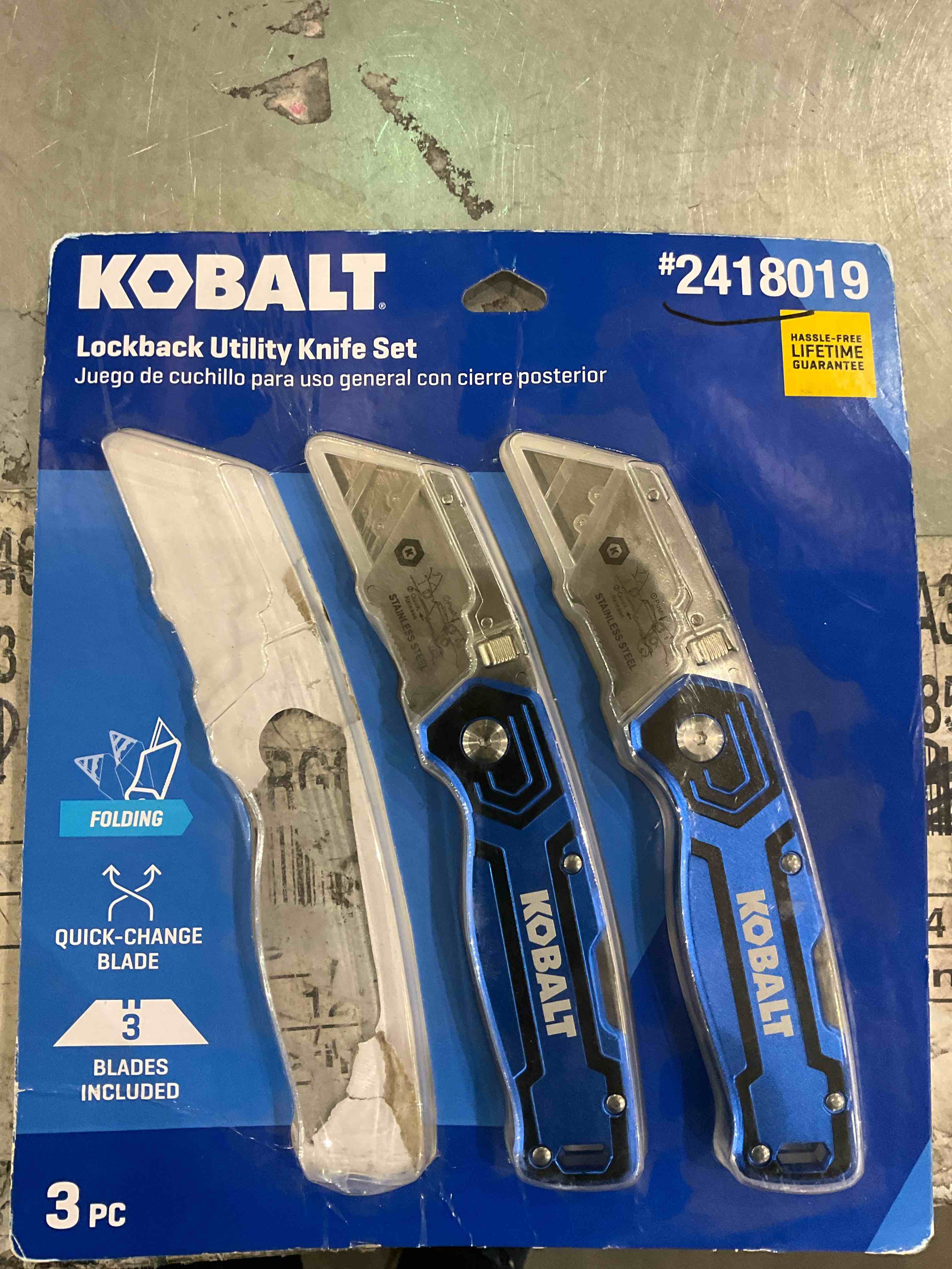 two kobalt utility knives