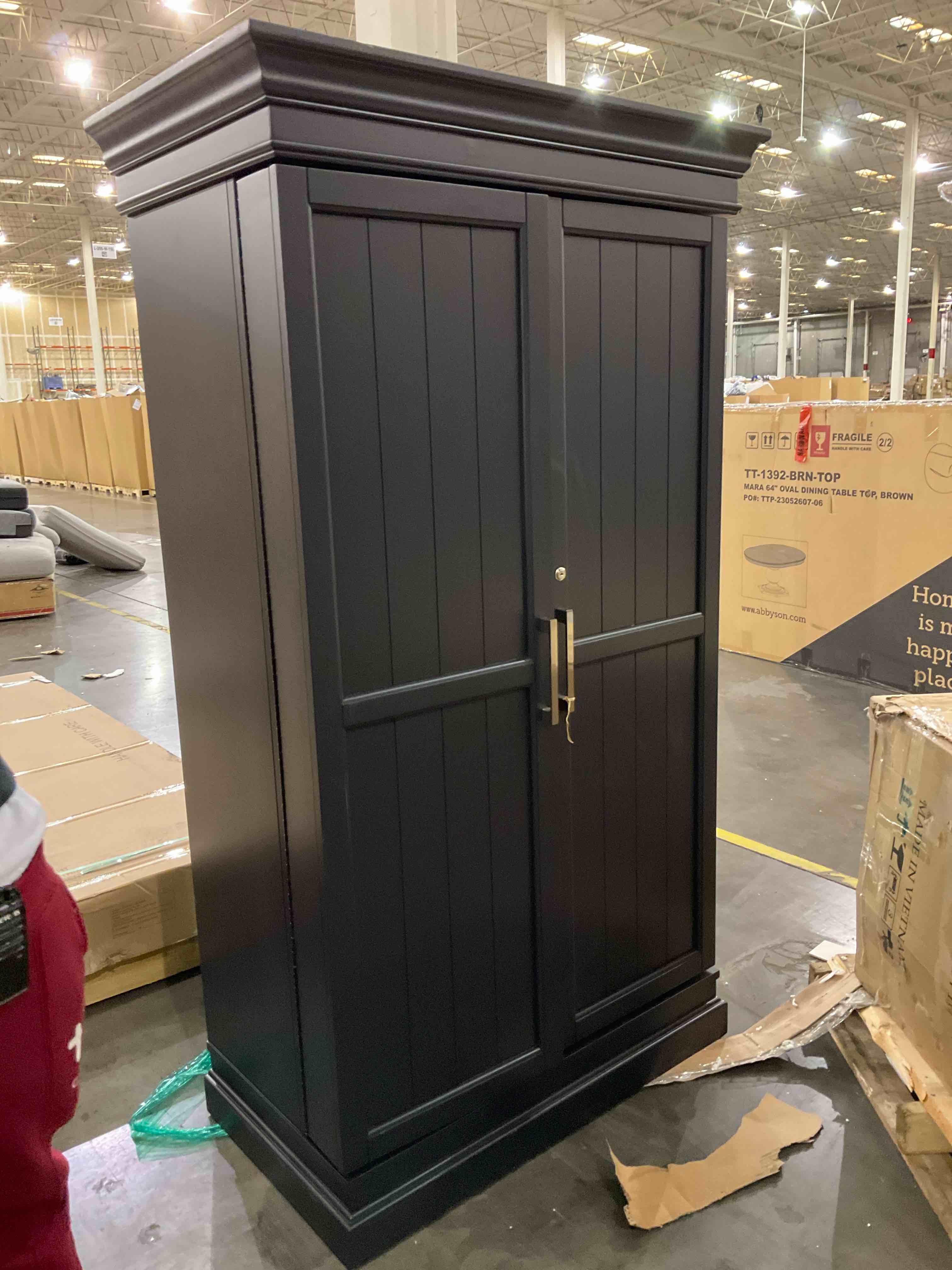 Mervin Bar with Wine Storage Cabinet, Black