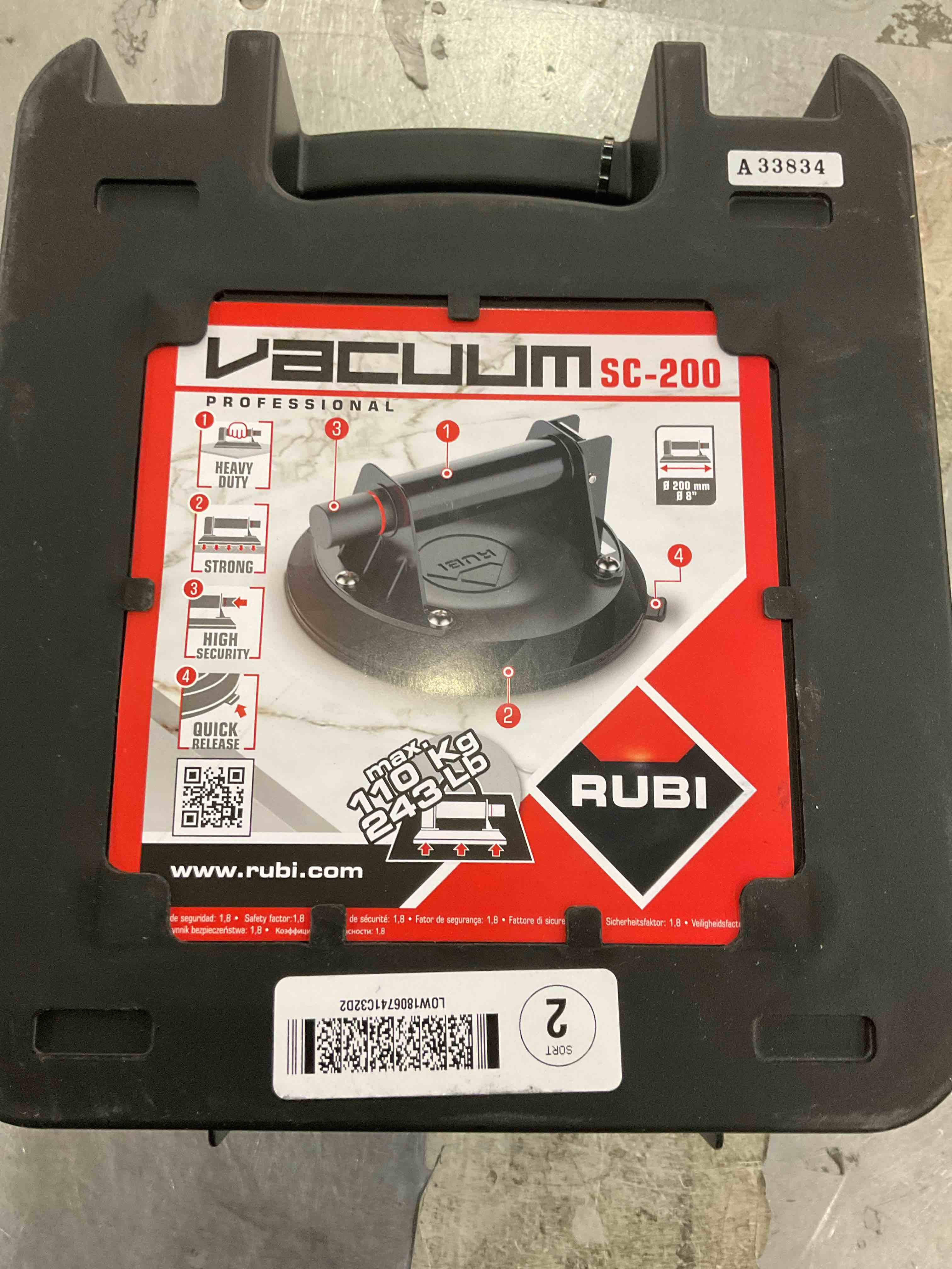 Vacuum RUBI 110 Kg 243 Lb