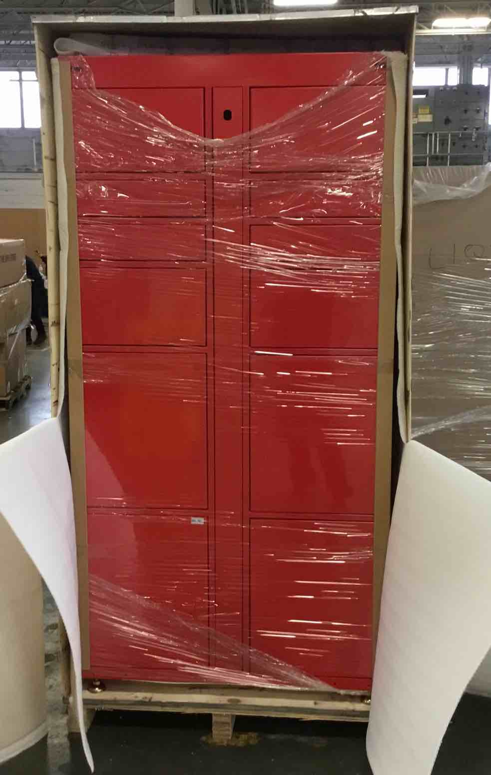 DC Locker 12 Door Parcel Locker Add On Unit, Red, (39.5” W X 77.5” H)