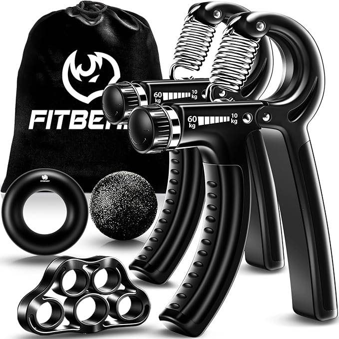 FitBeast Hand Grip Strengthener Workout Kit (5 Pack) Forearm Grip ...