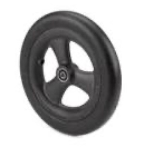 Quickie 3-Spoke Caster Assembly with Smooth Rubber Tire, Black, 8 x 1 Inch