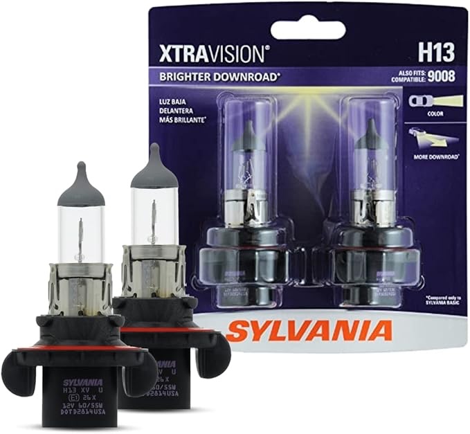 SYLVANIA - H13 XtraVision - High Performance Halogen Headlight Bulb ...