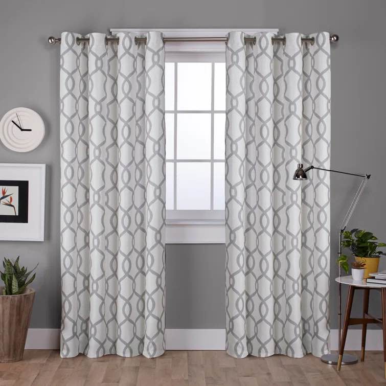Caliese Geometric Semi-Sheer Grommet Curtain Panels