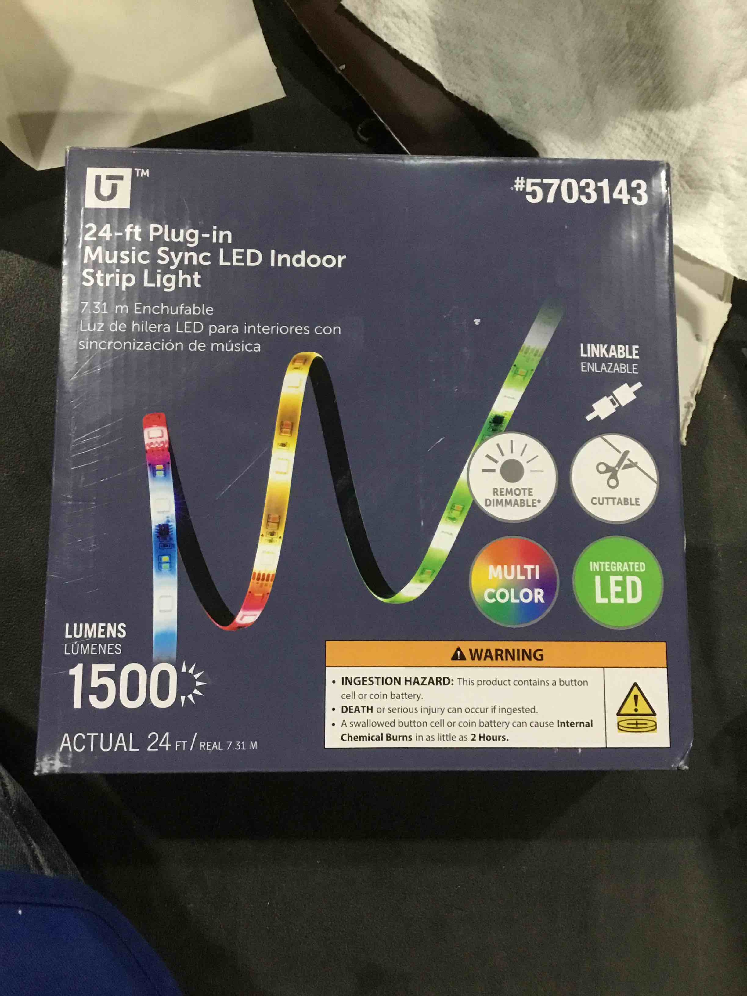 24-ft plug-in music sync led indoor strip light utilitech