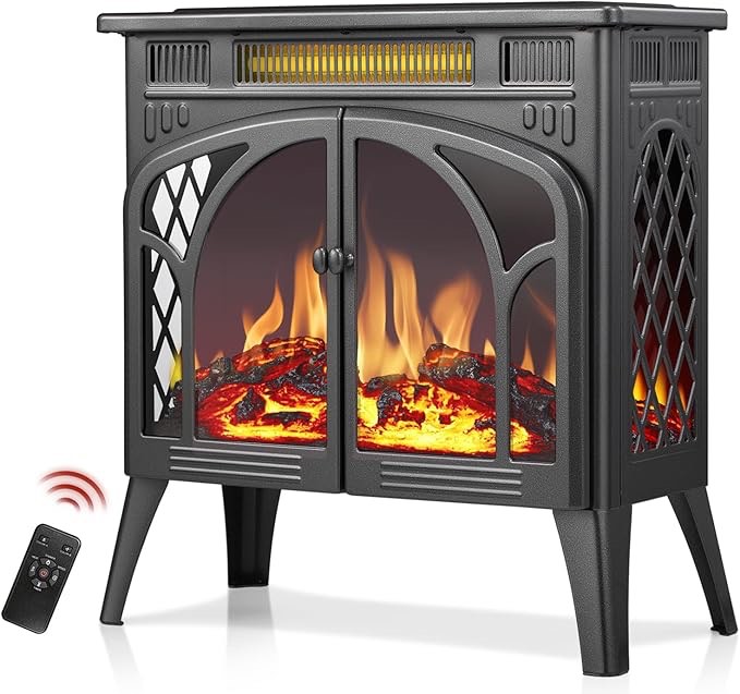 R.W.FLAME 23.5''W 500W/1500W Electric Fireplace Stove With Remote Control