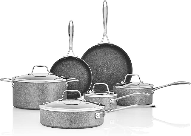 HENCKELS Capri Series 10 Piece Non-Stick Cookware Set Made with ...