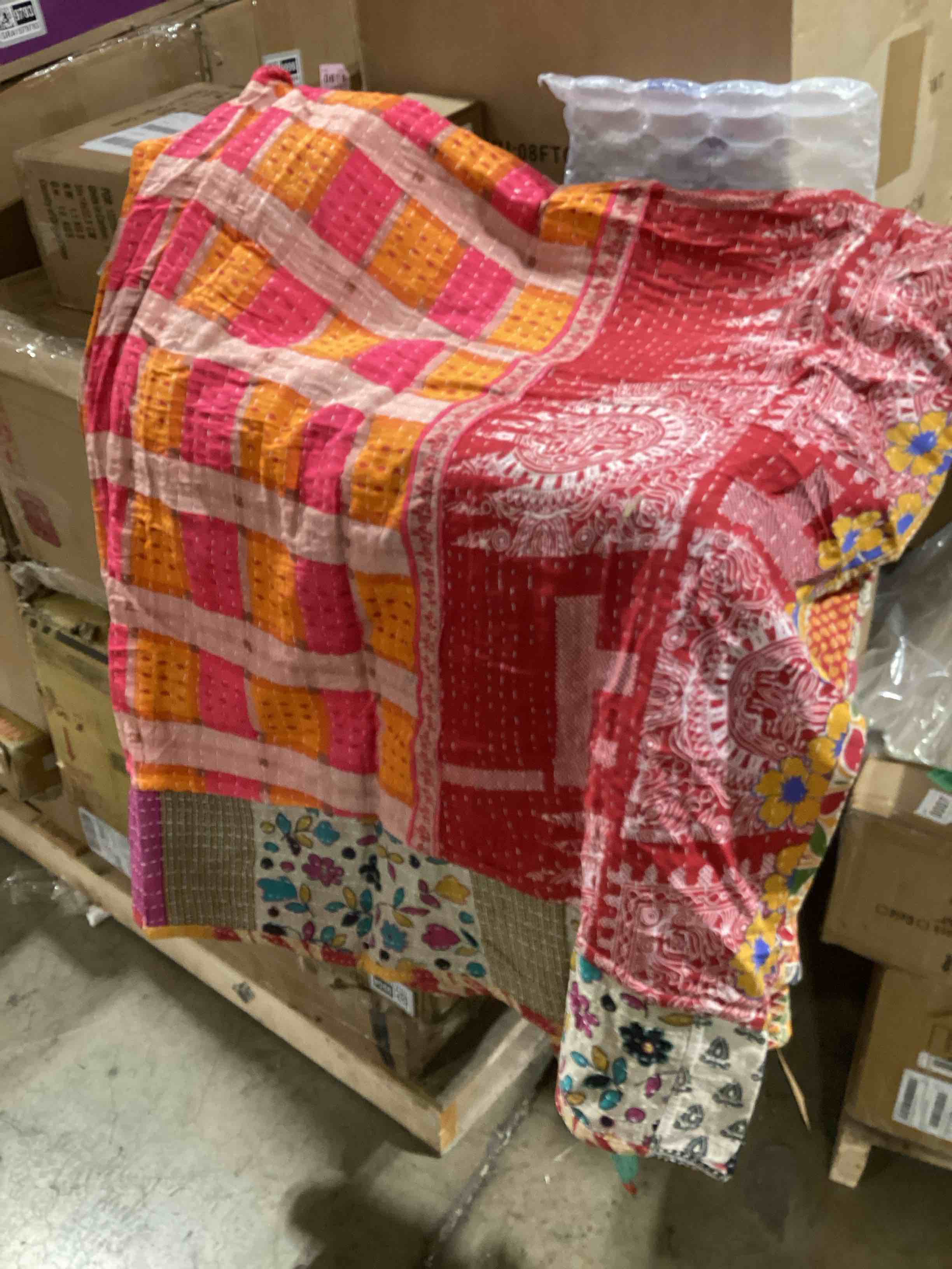 Soft cotton vintage kantha quit coverlet blanket