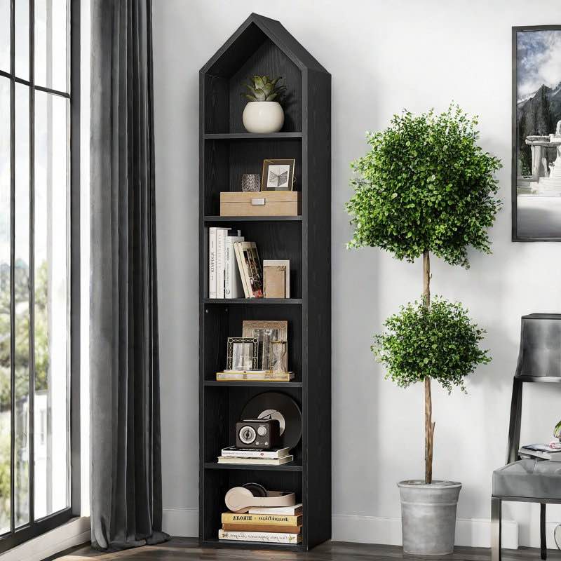Brynesha 72.8'' H 6-Tier Narrow Bookshelf, Modern Display Shelving ...