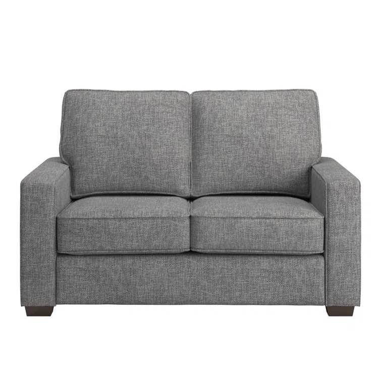 Beaulah (1/3) ESPRESSO FINISH GREY WOVEN FABRIC SOFA ARMS