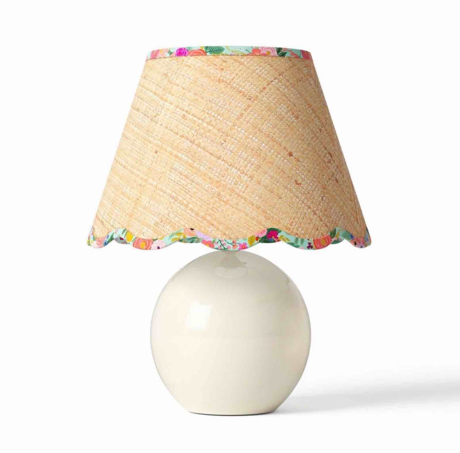Rifle Paper Co x Target Round Table Lamp Natural Raffia Shade Garden ...