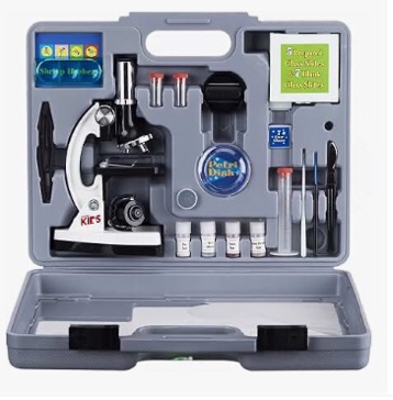 AmScope 120X-1200X 52-pcs Beginner Microscope STEM Kit with Metal Body ...