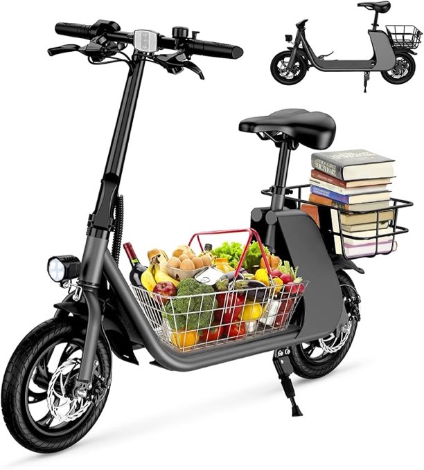 windhorse WH-R1 PRO-BK Electric Scooter with Seat for Adults, 672W Peak ...