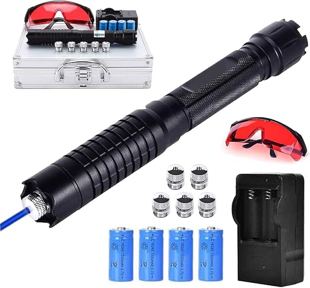 Generic High Power Blue Light Flashlight,Long Range Adjustable Focus ...