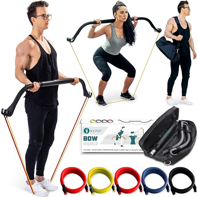 NYPOT Bow Portable Resistance Bands - Home Gym Workout Kit - Fitness ...