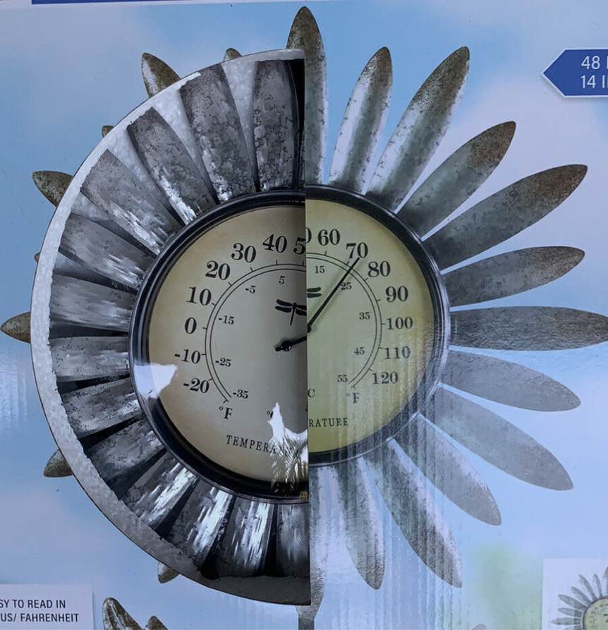 thermometer flower galvanized Galvanized Metal Garden Stake Flower ...