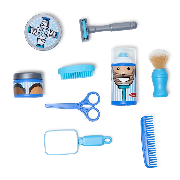 Melissa & Doug Barber Shop Pretend Play Set Shaving Toy for Boys and ...