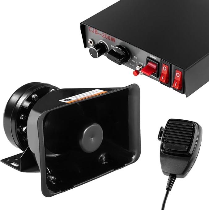 Police Siren PA System,9 Tones,2 x 10A Switches,Handheld Microphone ...