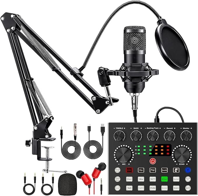 Podcast Equipment Bundle, BM800 Podcast Microphone Bundle with V8s ...
