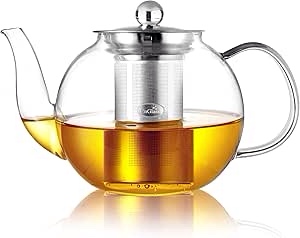 AdHoc Orient+ Glass Teapot - Tea Kettle and Removable Infuser for Loose ...