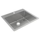 Drop-In 25-in x 22-in Brushed Stainless Steel Single Bowl 1-Hole ...