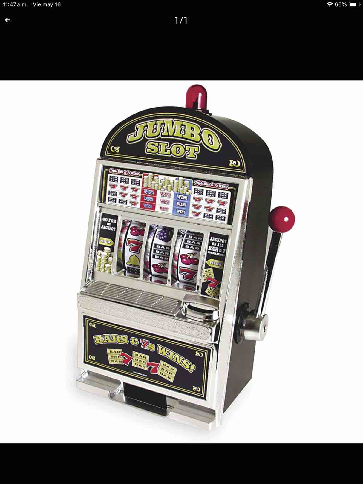 Home RecZone Trademark Poker Jumbo Slot Machine Bank - Replication ...