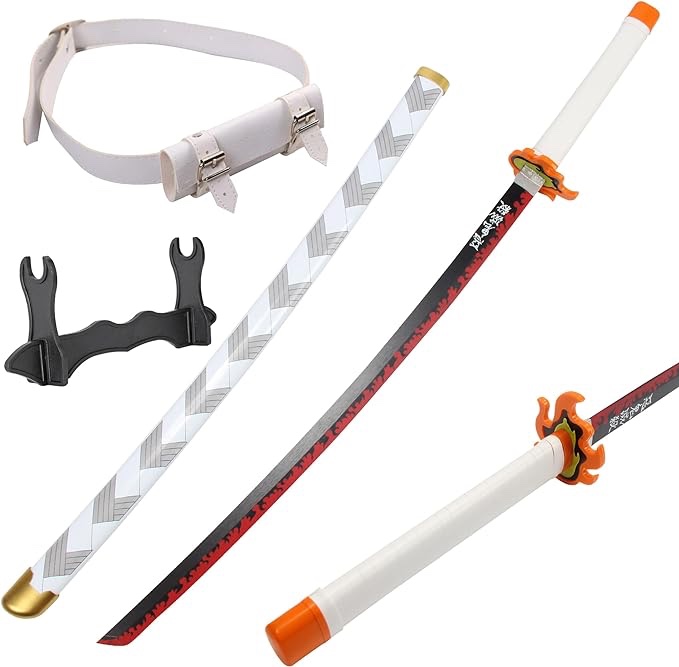 Demon Slayer Sword 41inch,with Display Stand and Belt, Rengoku Sword ...